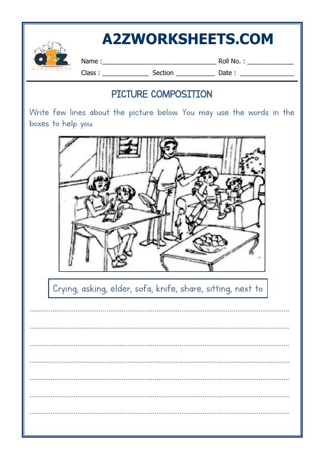 A2Zworksheets:Worksheet of Picture Composition-14-Writing-English