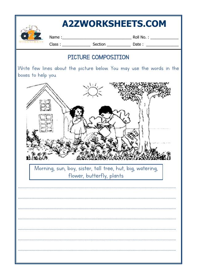 A2Zworksheets:Worksheet of Picture Composition-01-Writing-English