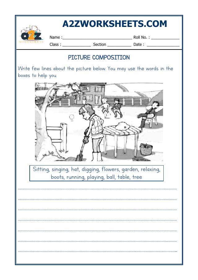 A2Zworksheets:Worksheet of Picture Composition-04-Writing-English
