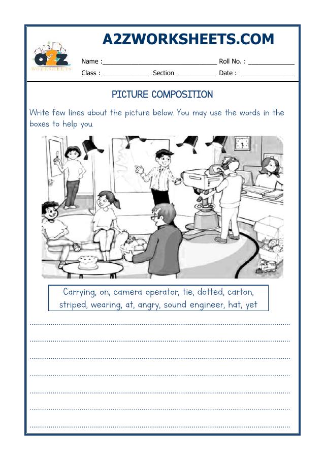 A2Zworksheets:Worksheet of Picture Composition-05-Writing-English