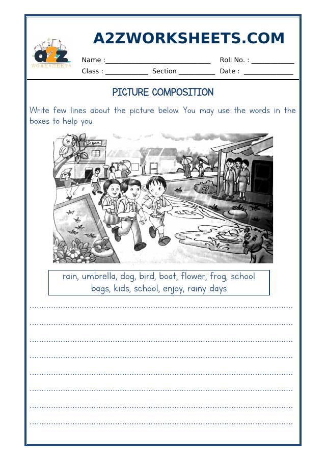 A2Zworksheets:Worksheet of Picture Composition-06-Writing-English