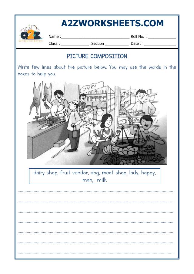A2Zworksheets:Worksheet of Picture Composition-07-Writing-English