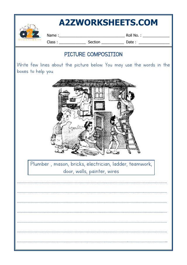 A2Zworksheets:Worksheet of Picture Composition-08-Writing-English
