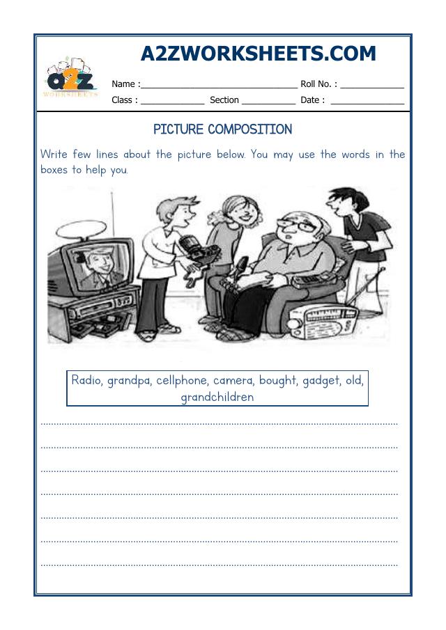 A2Zworksheets:Worksheet of Picture Composition-15-Writing-English