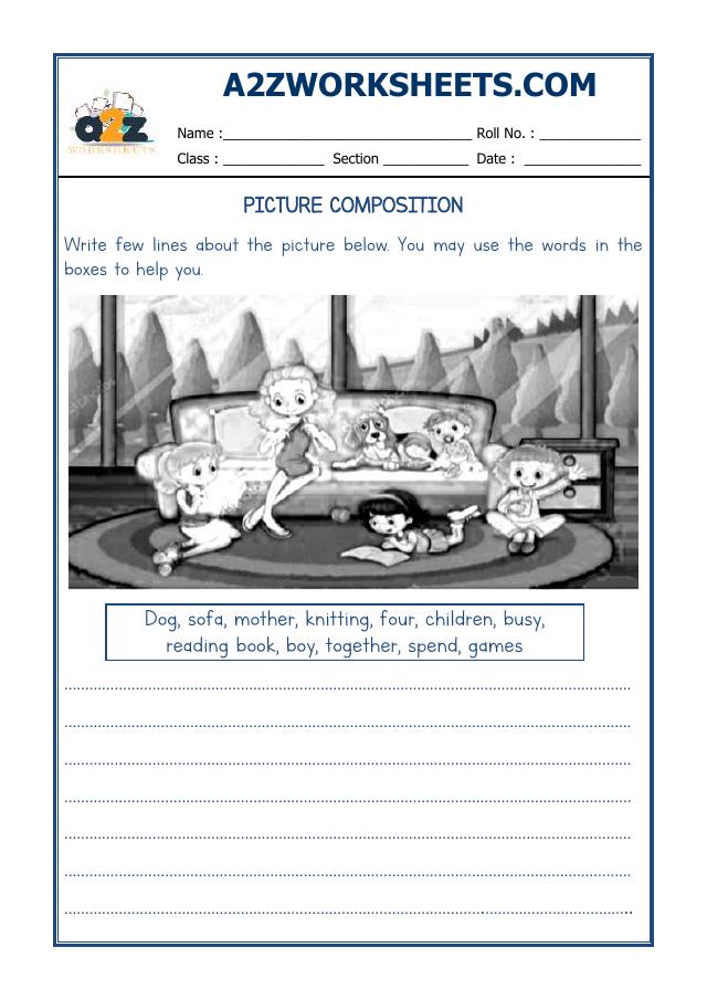 A2Zworksheets:Worksheet of Picture Composition-02-Writing-English