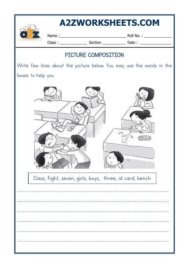 A2Zworksheets:Worksheet of Picture Composition-09-Writing-English
