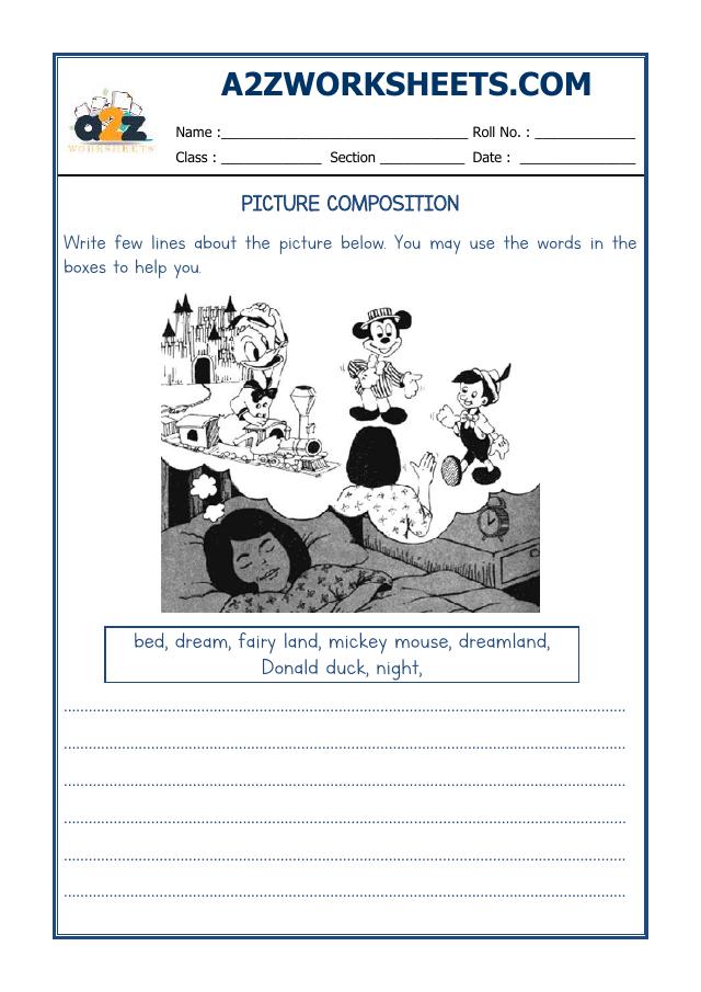 A2Zworksheets:Worksheet of Picture Composition-14-Writing-English
