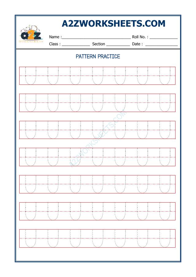 A2Zworksheets:Worksheet of Nursery-Pattern Practice-04-Writing-English