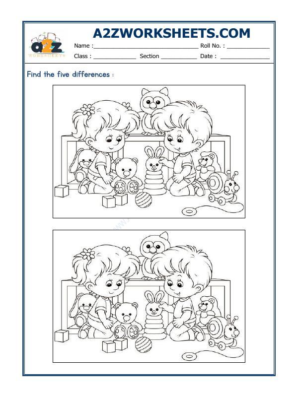 A2Zworksheets:Worksheet of Find The Difference-01-Logical Reasoning ...