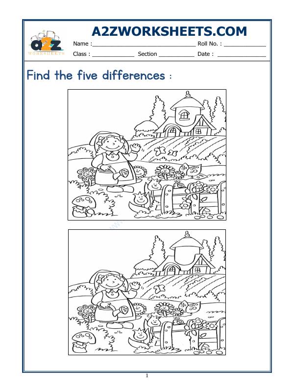 A2Zworksheets:Worksheet of Find The Difference-02-Logical Reasoning-General Awareness