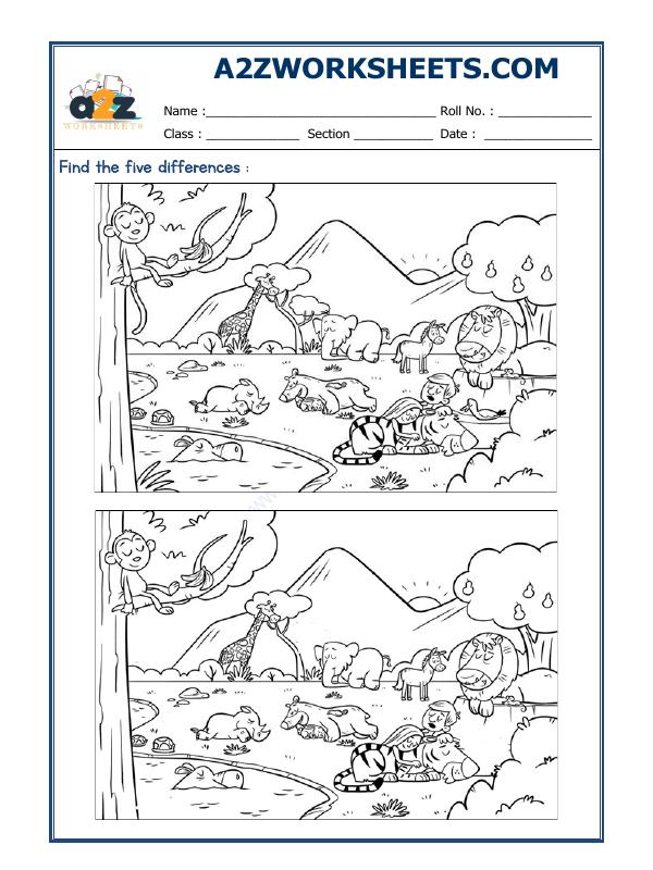 A2Zworksheets:Worksheet of Find The Difference-05-Logical Reasoning ...