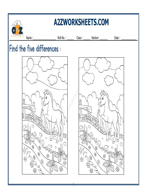 A2Zworksheets:Worksheet of Find The Difference-12-Logical Reasoning-General Awareness