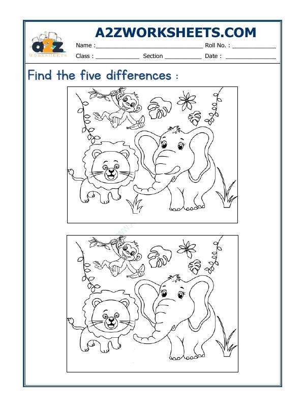 A2Zworksheets:Worksheet of Find The Difference-13-Logical Reasoning ...