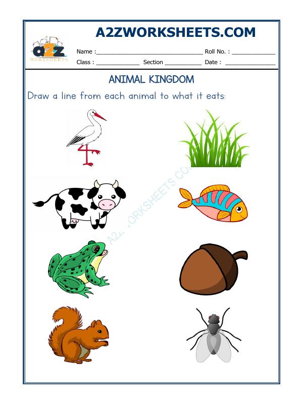 A2Zworksheets:Worksheet of Animals Kingdom-01-Animals-Science