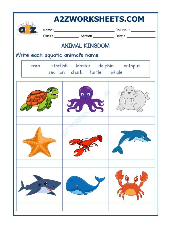 A2Zworksheets:Worksheet of Animals Kingdom-09-Animals-Science