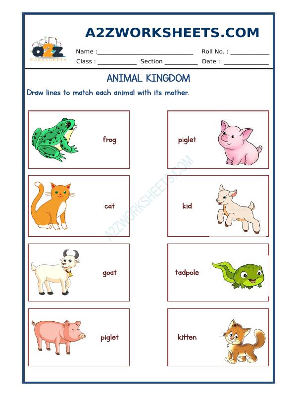A2Zworksheets:Worksheet of Animals Kingdom-13-Animals-Science