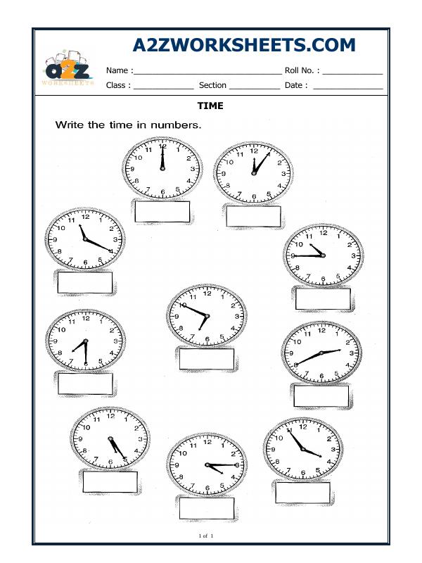 A2Zworksheets:Worksheet of Time-03-Measurement-Maths
