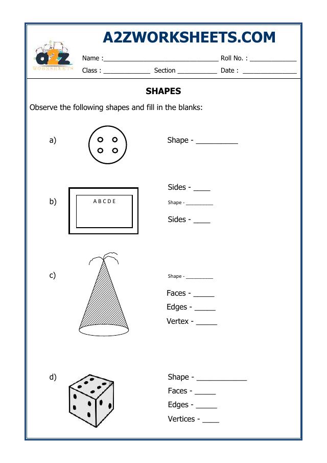 A2Zworksheets:Worksheet of Shapes-02-Geometry-Maths