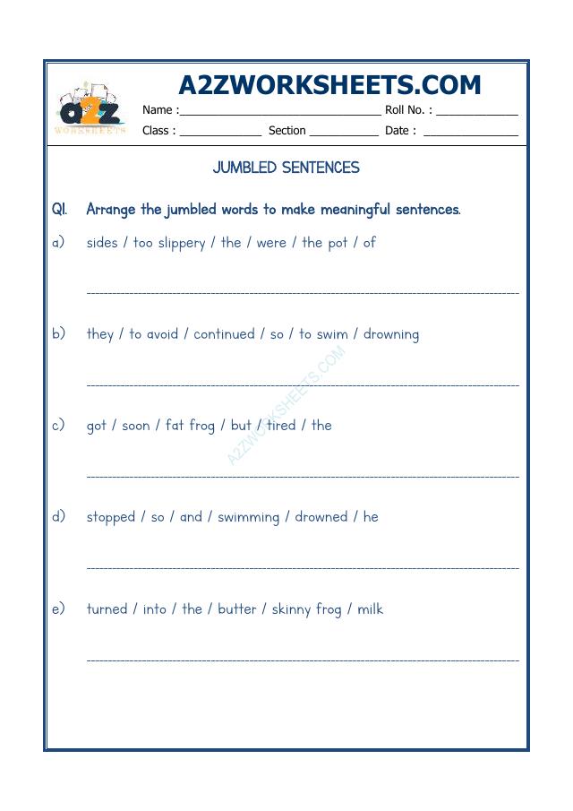 A2Zworksheets:Worksheet of jumbled_Words-06-Grammar-English