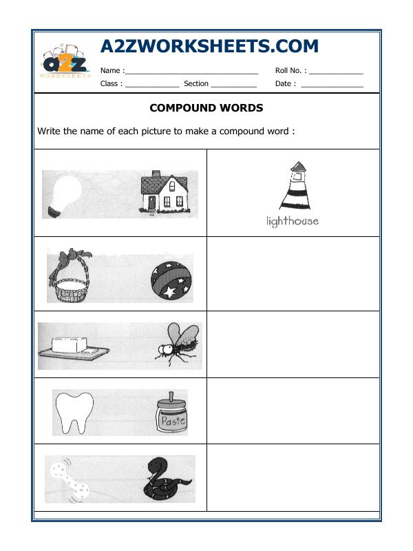 A2Zworksheets:Worksheet of Compound Words-04-Grammar-English