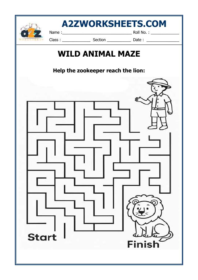 A2Zworksheets:Worksheet of Wild Animal Puzzle-Animals-Science