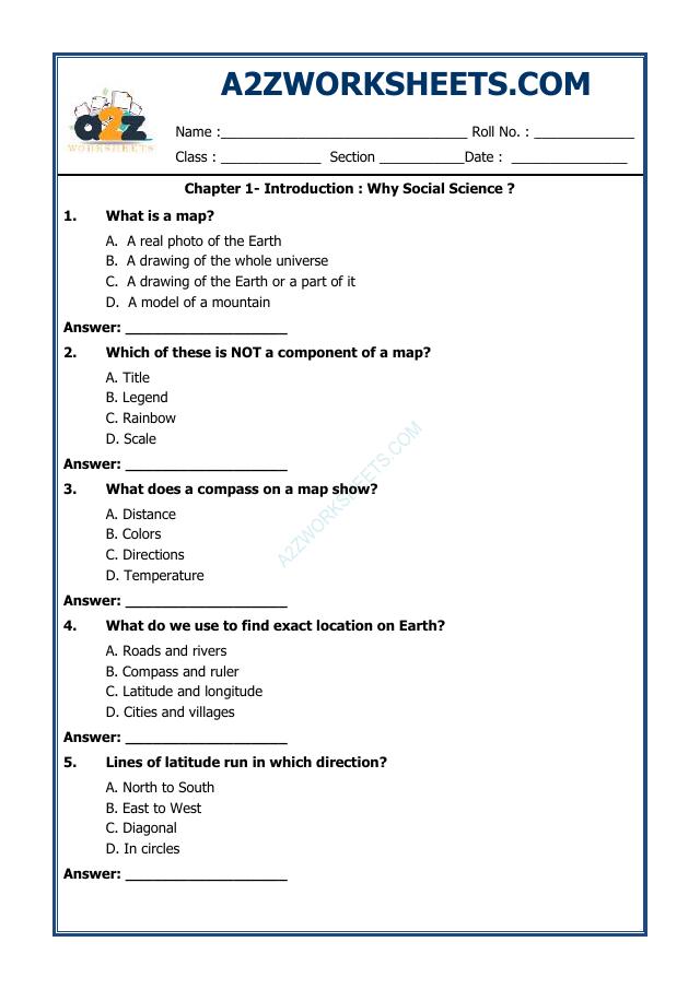 A2Zworksheets:Worksheet of Introduction Why Social Science ...