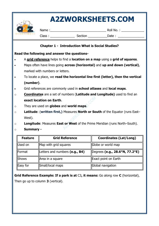 A2Zworksheets:Worksheet of Introduction What is Social Studies-02 ...