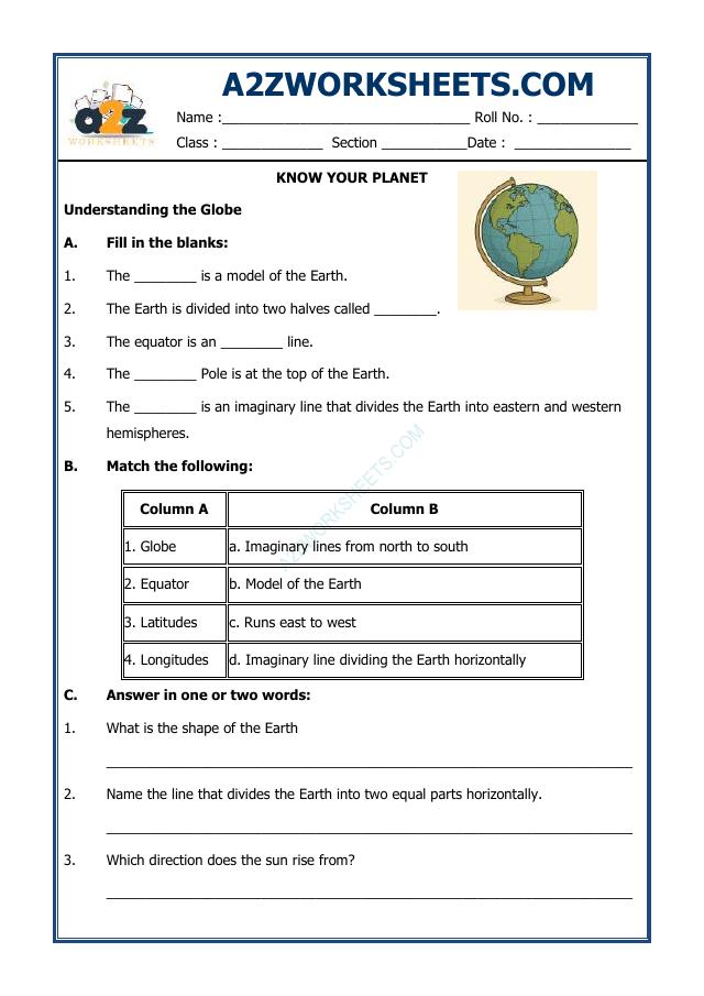 A2Zworksheets Worksheet Of Know Your Planet 02 Planets Science a2zworksheets-worksheet-of-know-your-planet-02-planets-science