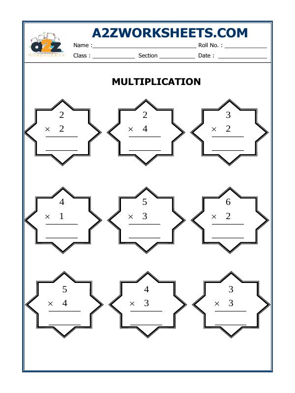 A2Zworksheets:Worksheet of Multiplication-01-Multiplication-Maths